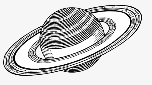 Saturn - Saturn Line Drawing, HD Png Download - kindpng