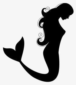 Mermaid Side View Silhouette - Mermaid Icon Png, Transparent Png - kindpng